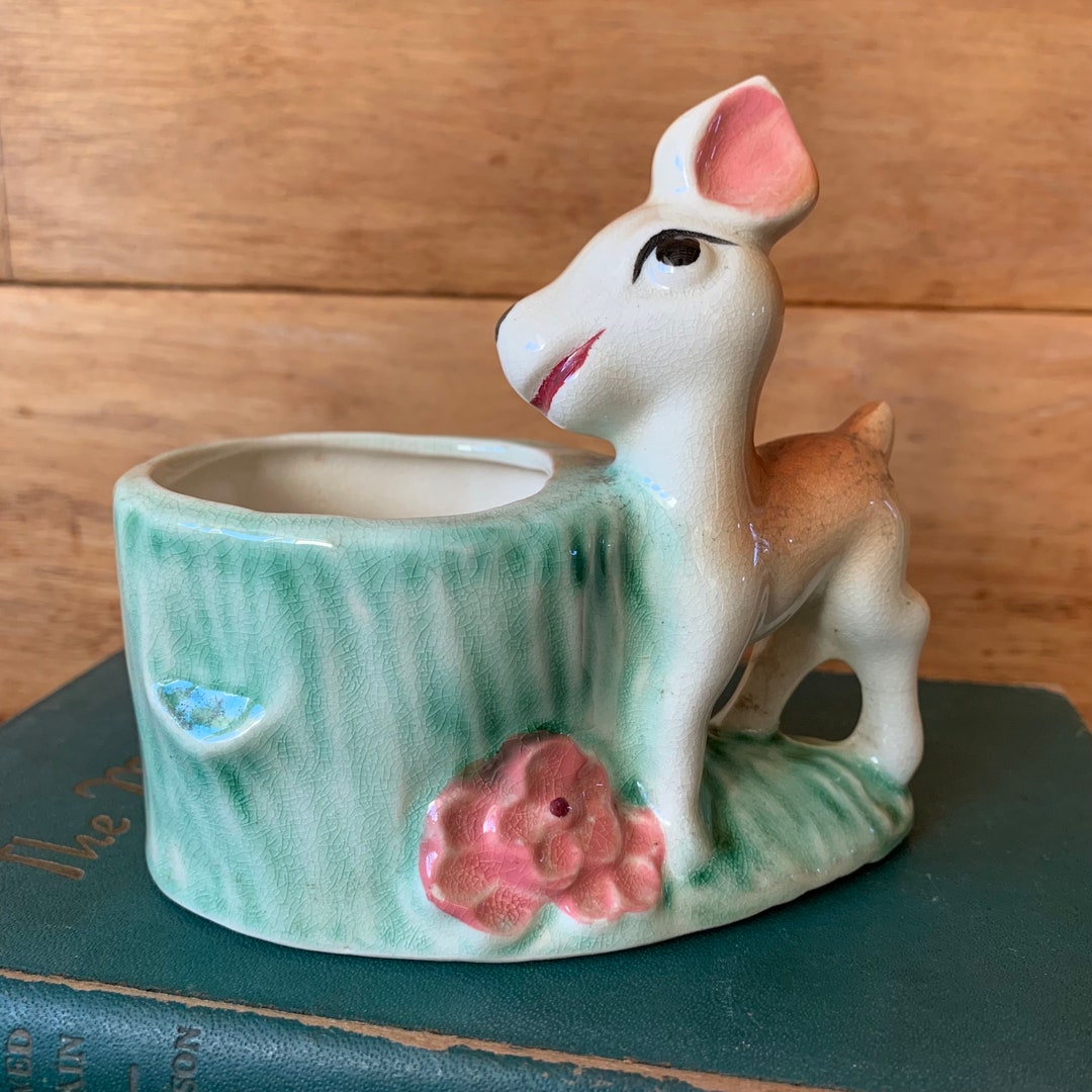 Vintage Ceramic Deer Planter Hand Painted Pottery 4.5 Wide - Etsy