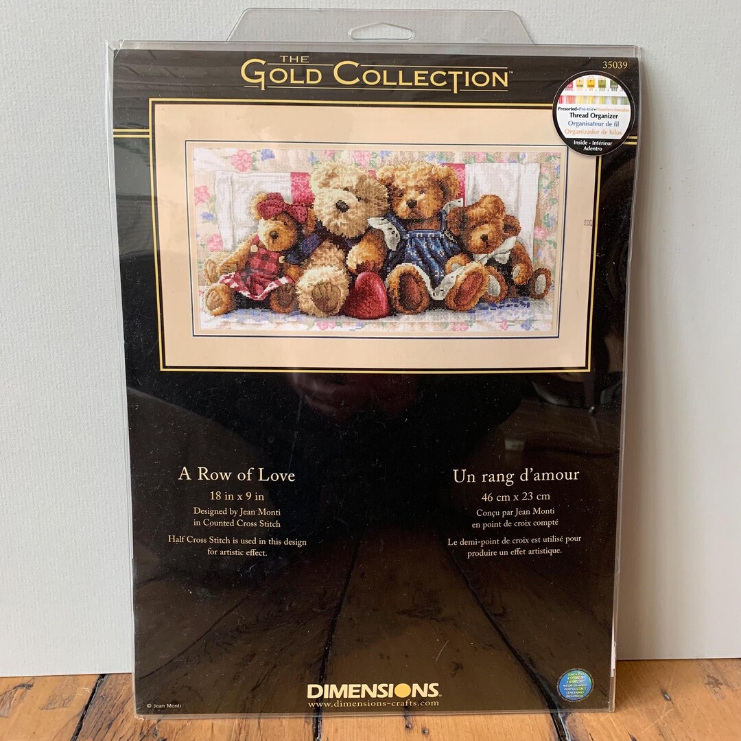 Dimensions Gold Collection Teddy Bears “A Row of Love” 35039 Counted ...