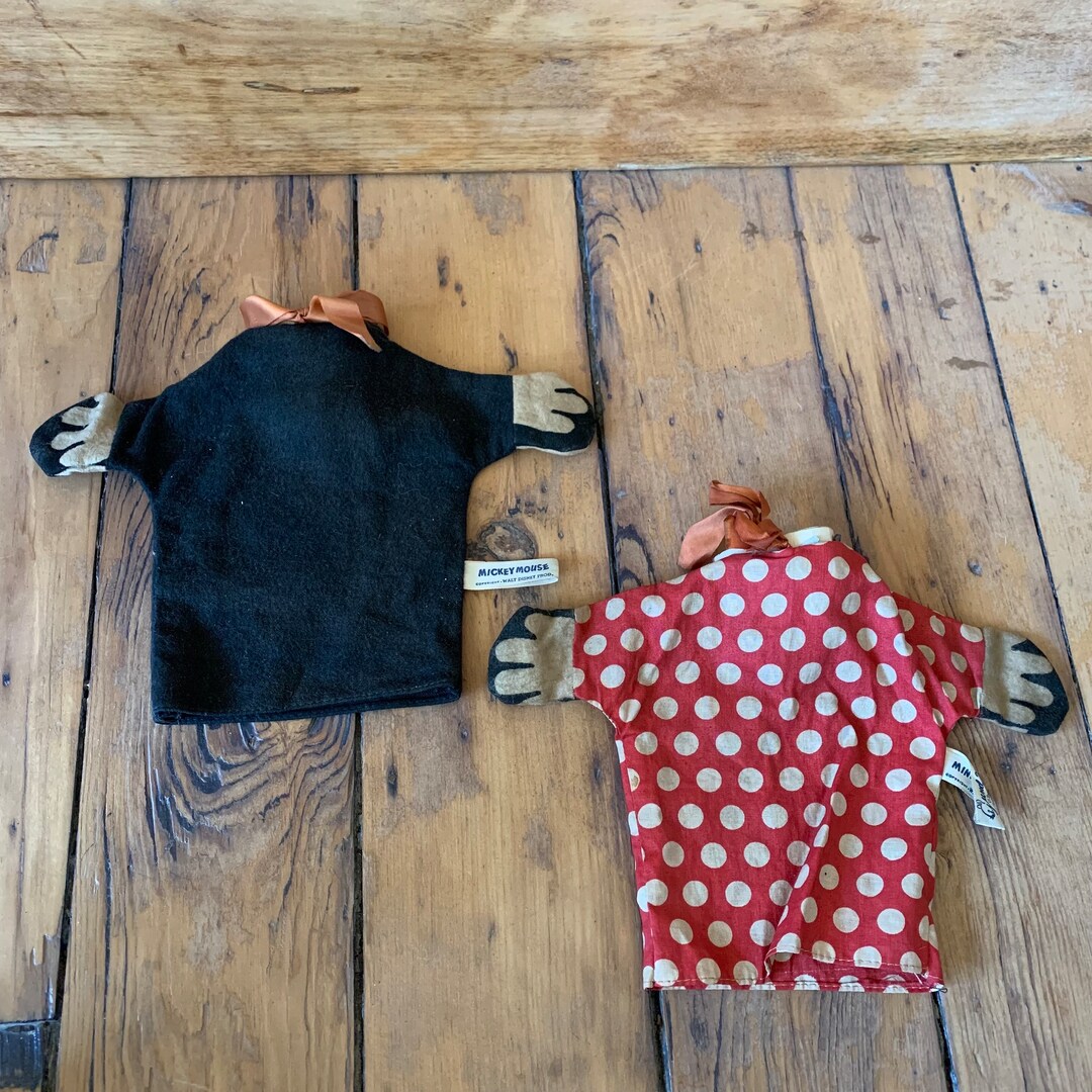 Vintage Mickey and Minnie Mouse Hand Puppet Cloth Body Tags GUND Walt ...