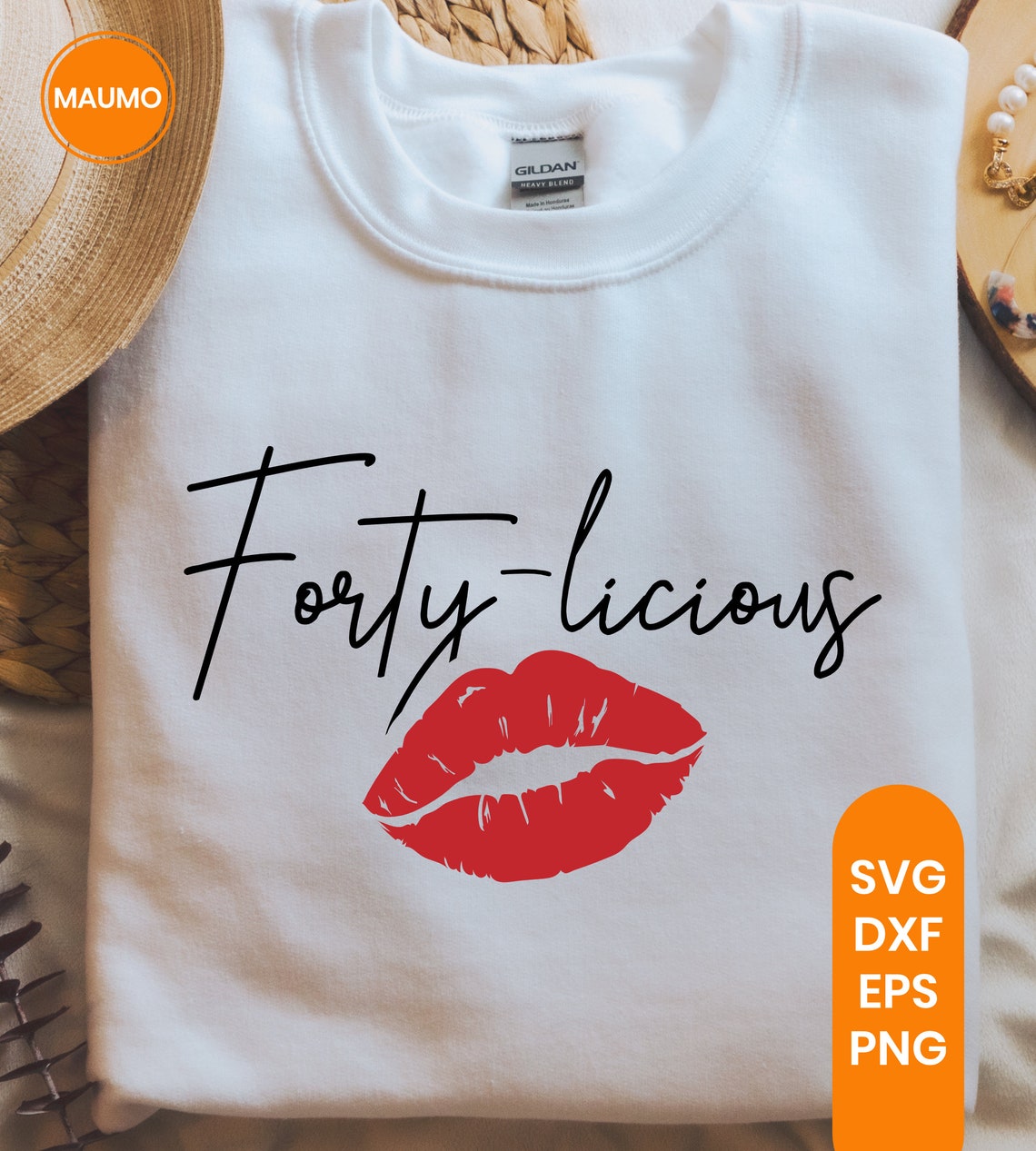 Forty-licious 40th Birthday SVG Quote With Lips Digital Download ...