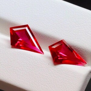 Red Ruby Kite Shield Shape Fancy Cut Faceted Loose Lab Grown Stone ...