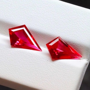 Red Ruby Kite Shield Shape Fancy Cut Faceted Loose Lab Grown Stone ...