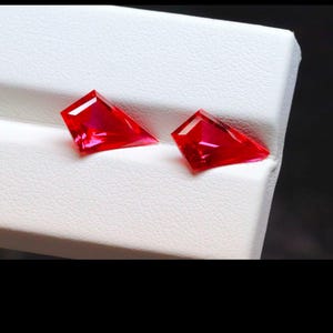 Red Ruby Kite Shield Shape Fancy Cut Faceted Loose Lab Grown Stone ...