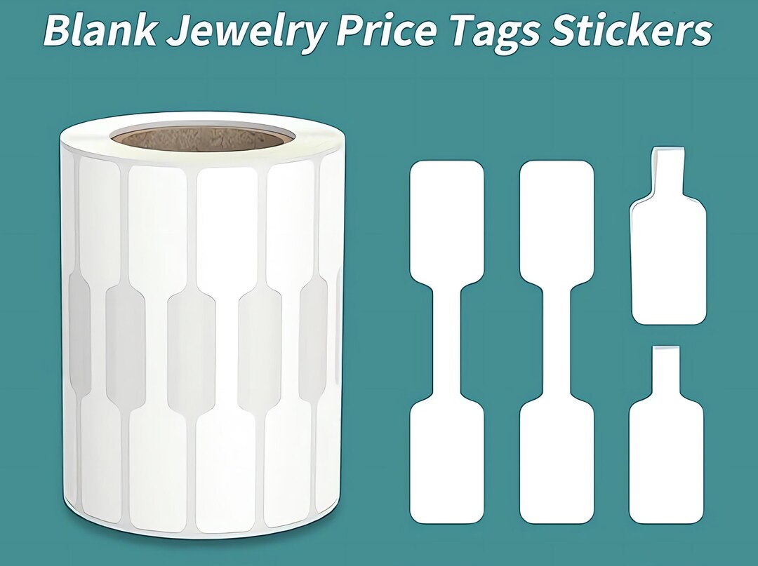 1200 Pcs Price Tags Jewelry Glossy Self-adhesive White Stickers for ...