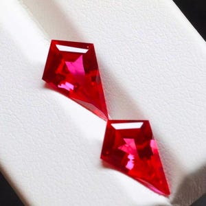 Red Ruby Kite Shield Shape Fancy Cut Faceted Loose Lab Grown Stone ...