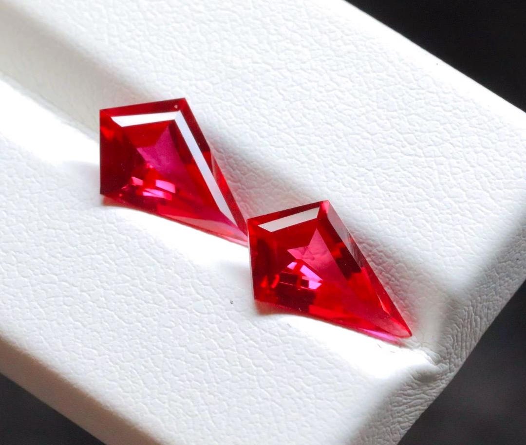 Red Ruby Kite Shield Shape Fancy Cut Faceted Loose Lab Grown Stone ...