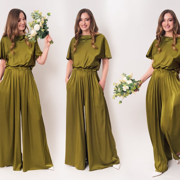 Olive Green Jumpsuit - Etsy