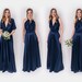 Navy Blue Luxury Satin Infinity Dress Bridesmaid Dresses - Etsy