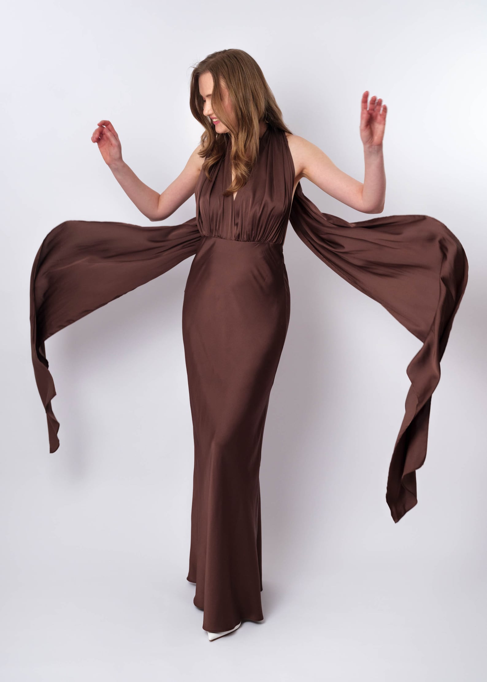 Infinity Dress, Chocolate Brown Silk Dress, Bridesmaid Dress, Silk ...
