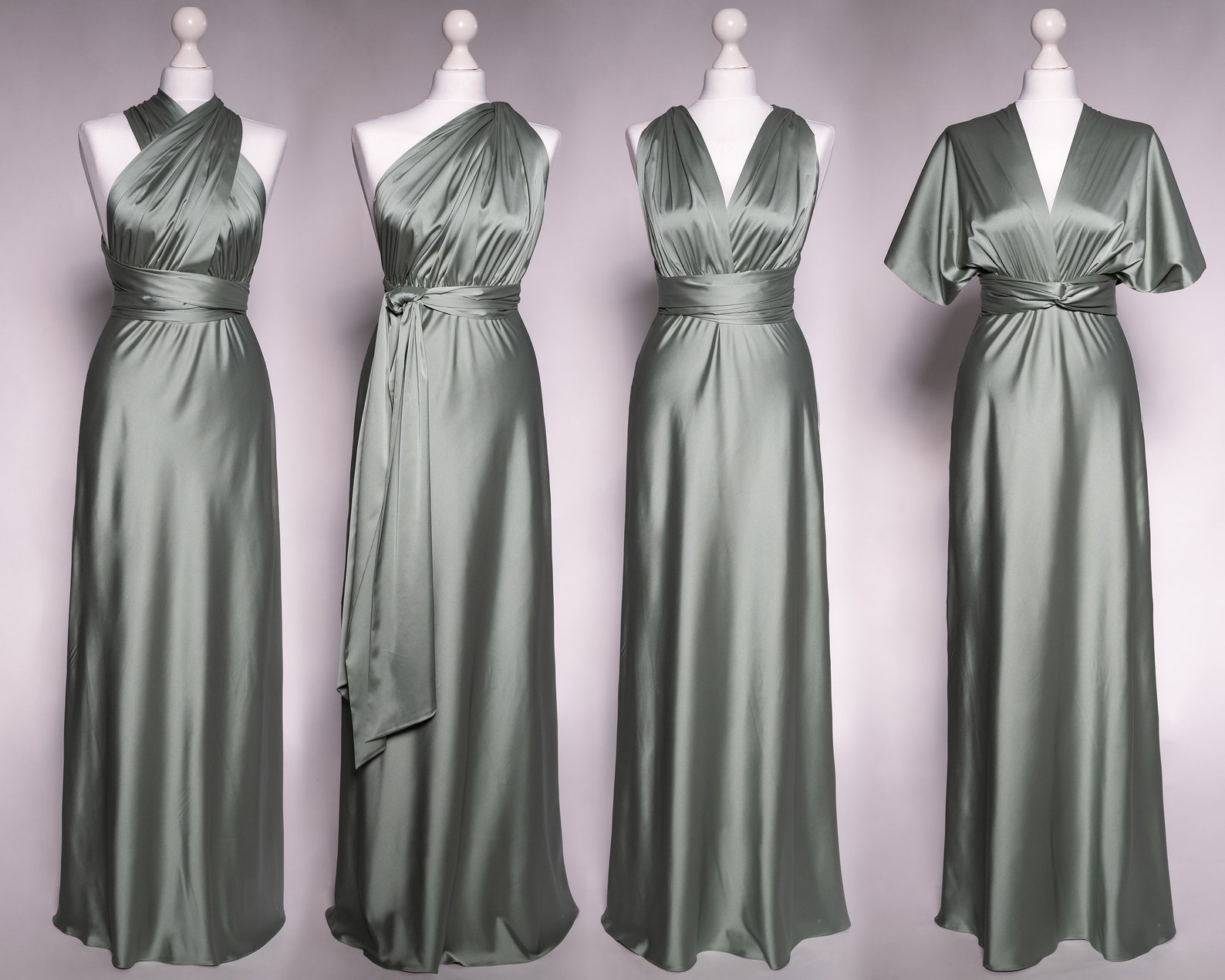 Infinity Dress Sage Green Silk Dress Bridesmaid Dress Silk - Etsy