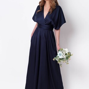 Navy Blue Infinity Jumpsuit, Silk Jumpsuit, Bridesmaid Jumpsuit, Multi ...