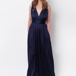 Navy Blue Infinity Jumpsuit, Silk Jumpsuit, Bridesmaid Jumpsuit, Multi ...