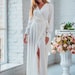 White Velvet Long Robe, Vintage Robe, Bride Robe, Bridesmaids Robe ...