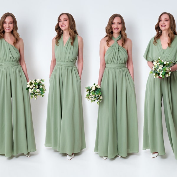 Wedding Guest Chiffon Jumpsuits - Etsy