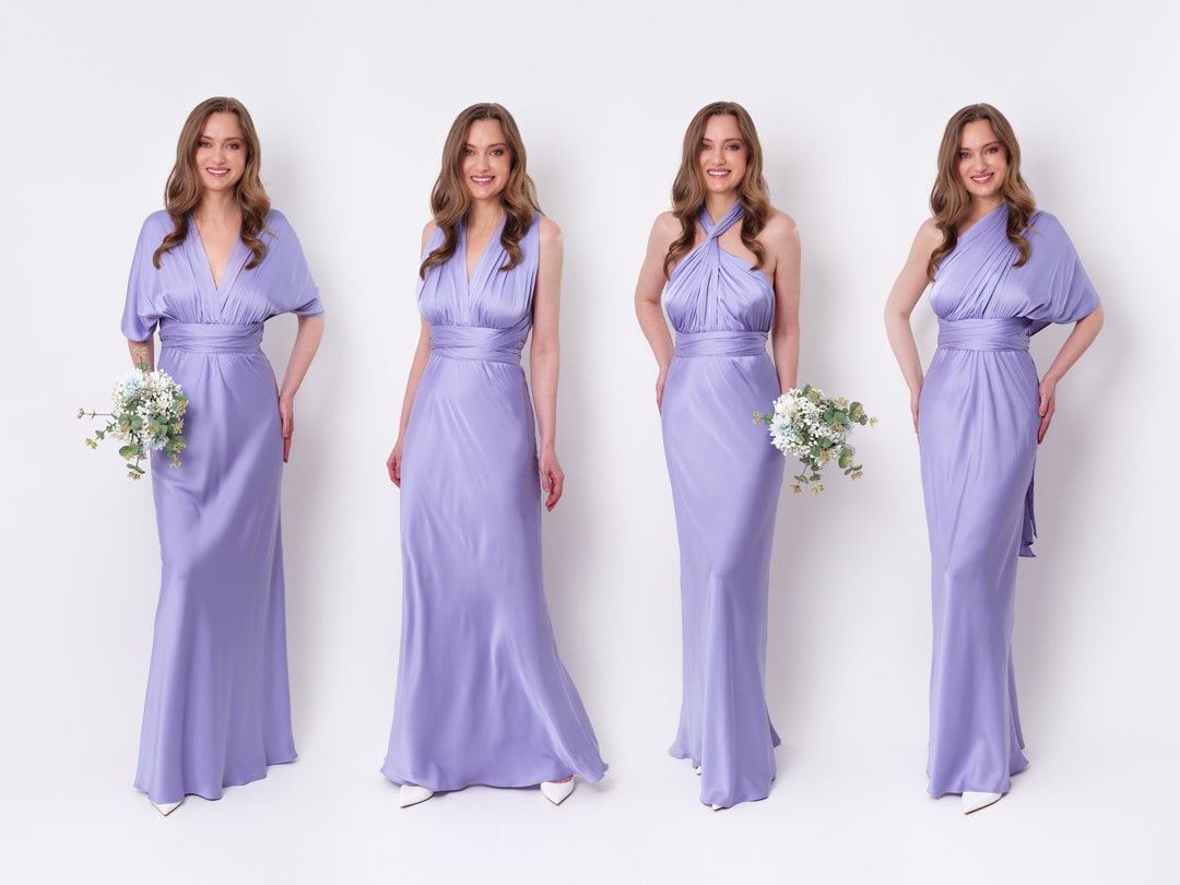 Infinity Dress, Lilac Silk Dress, Bridesmaid Dress, Silk Dress, Multi ...