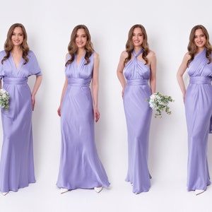 Infinity Dress, Lilac Silk Dress, Bridesmaid Dress, Silk Dress, Multi ...