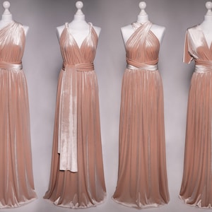 Champagne Beige Infinity Dress, Bridesmaid Dresses, Velvet Dress, Multi ...