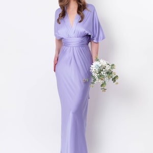 Infinity Dress, Lilac Silk Dress, Bridesmaid Dress, Silk Dress, Multi ...