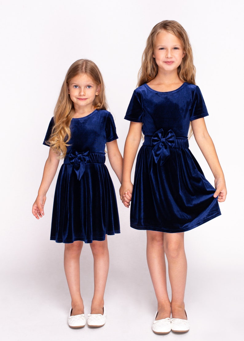 Mommy and Me Navy Blue Velvet Dresses, Mother and Daughter Dresses ...