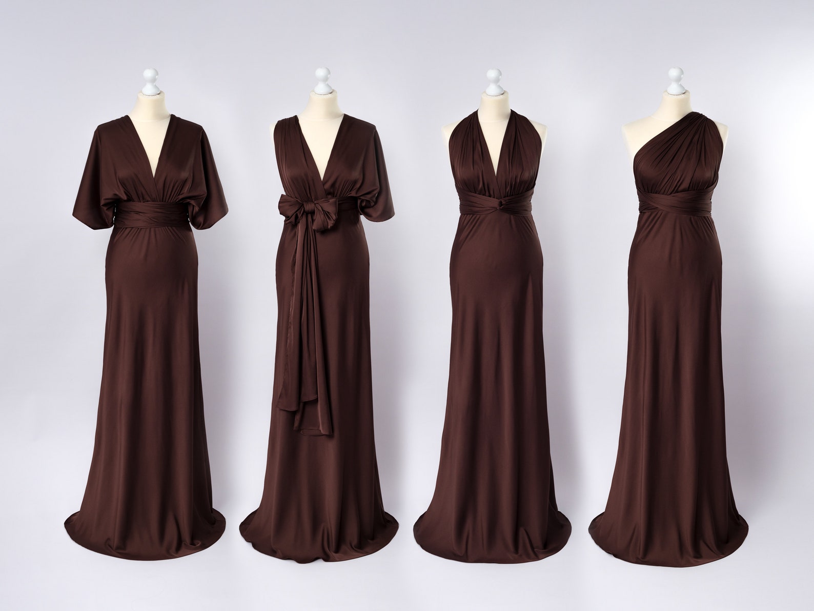 Infinity Dress, Chocolate Brown Silk Dress, Bridesmaid Dress, Silk ...