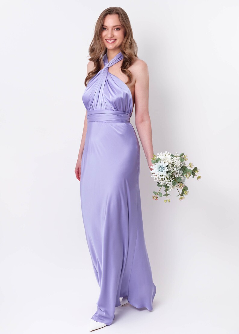 Infinity Dress, Lilac Silk Dress, Bridesmaid Dress, Silk Dress, Multi ...