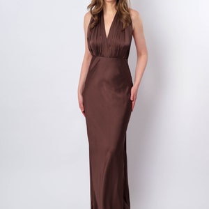 Infinity Dress, Chocolate Brown Silk Dress, Bridesmaid Dress, Silk ...