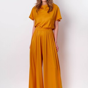 Gold Silk Jumpsuit, Silk Jumpsuit, Bridesmaid Jumpsuit, Wedding Guest ...