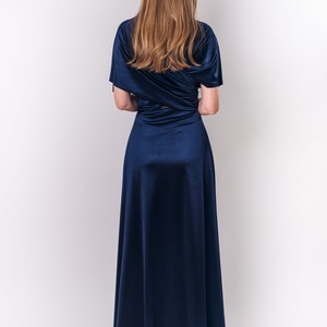 Navy Blue Luxury Satin Infinity Dress, Bridesmaid Dresses, Bridesmaid ...