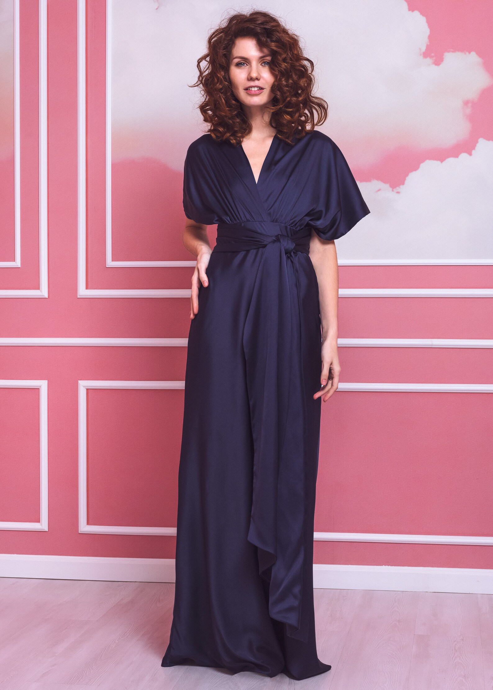 Infinity Dress Navy Blue Silk Dress Bridesmaid Dress Silk - Etsy