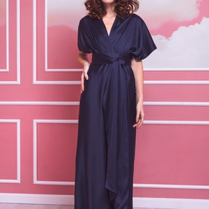 Infinity Dress, Navy Blue Silk Dress, Bridesmaid Dress, Silk Dress ...