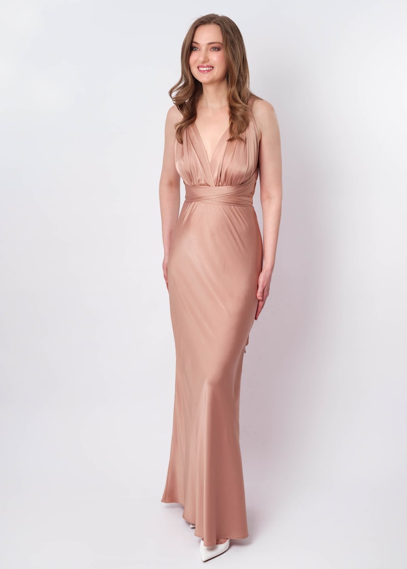 Infinity Dress Rose Gold Silk Dress Bridesmaid Dress Silk - Etsy