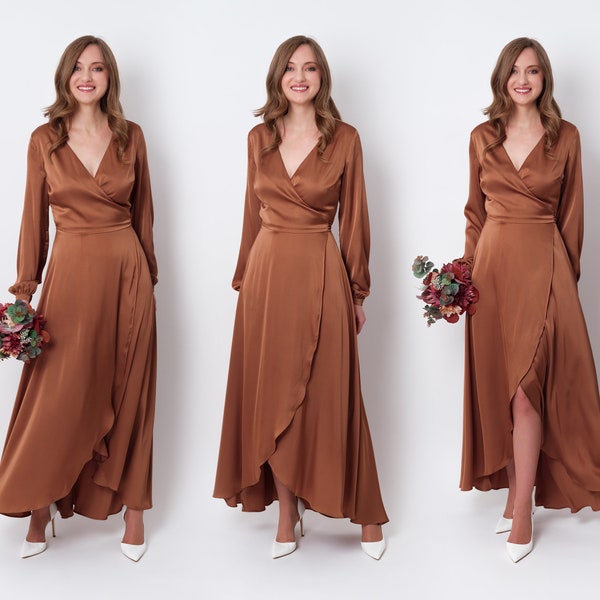 Rust Wrap Dress - Etsy