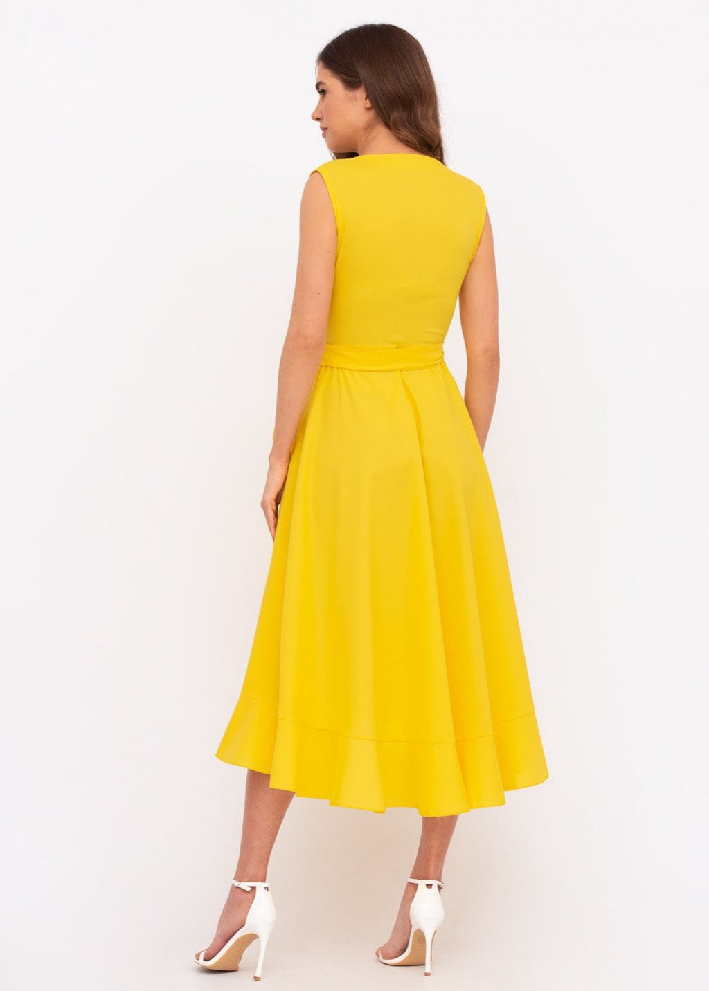 Yellow Cotton Sleeveless Wrap Dress Bridesmaid Dress - Etsy