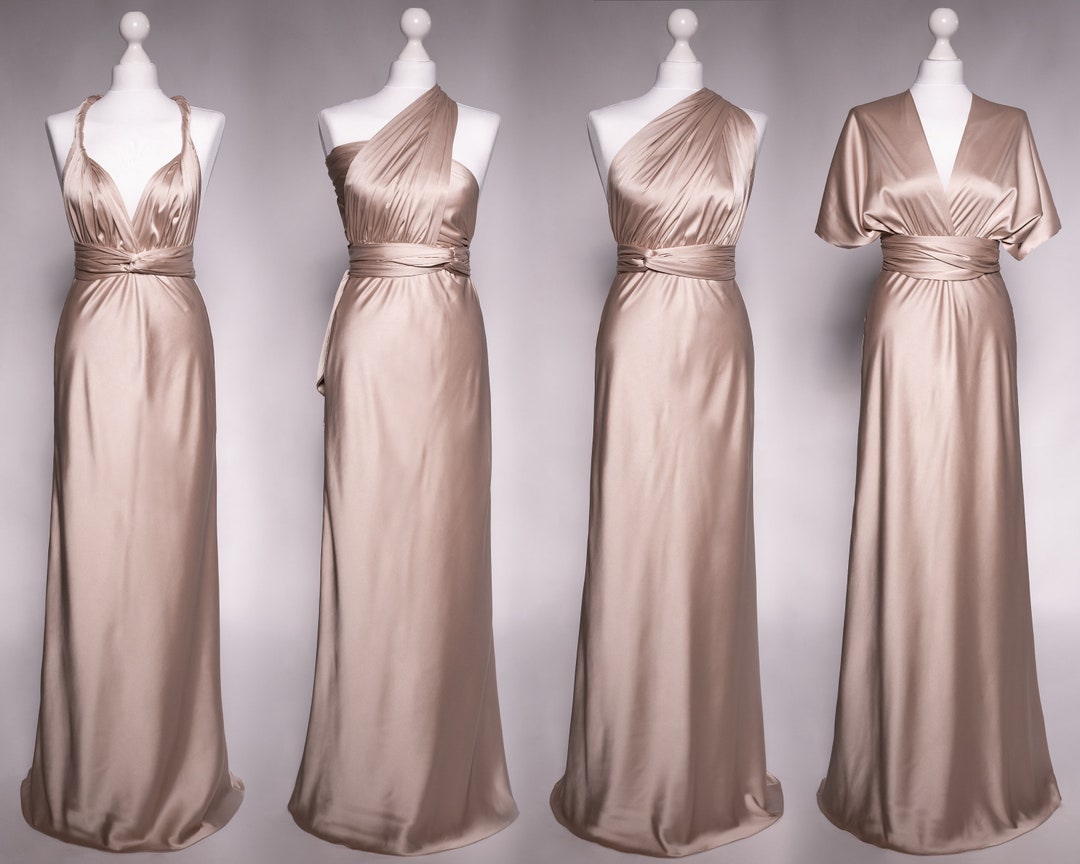 Infinity Dress Champagne Beige Silk Dress Bridesmaid Dress - Etsy