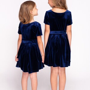 Mommy and Me Navy Blue Velvet Dresses, Mother and Daughter Dresses ...
