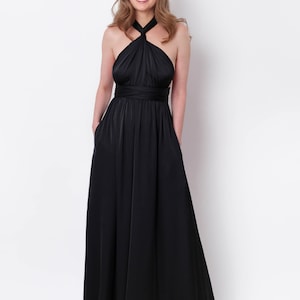 Black Infinity Jumpsuit, Silk Jumpsuit, Bridesmaid Jumpsuit, Multi Wrap ...