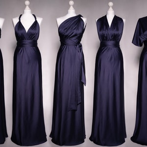 Infinity Dress Navy Blue Silk Dress Bridesmaid Dress Silk - Etsy