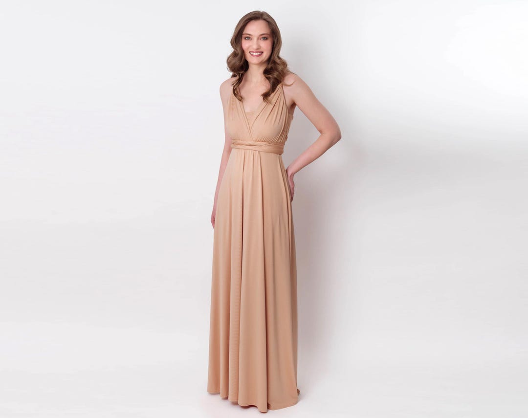Champagne Gold Infinity Dress, Bridesmaid Dresses, Wedding Guest Dress ...