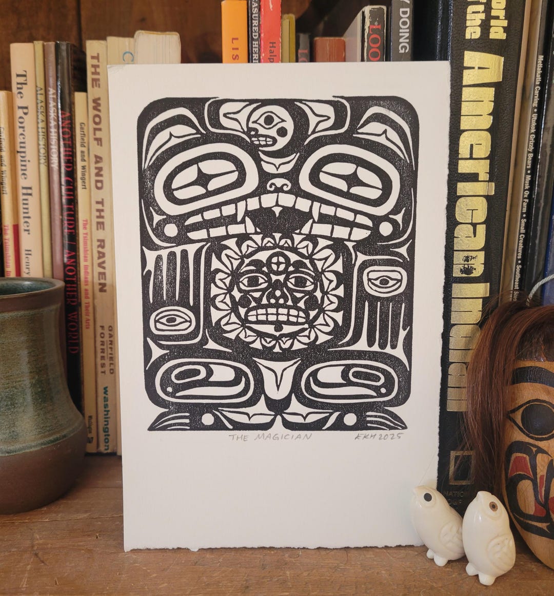 The Magician Block Print - Tsimshian Formline - Etsy