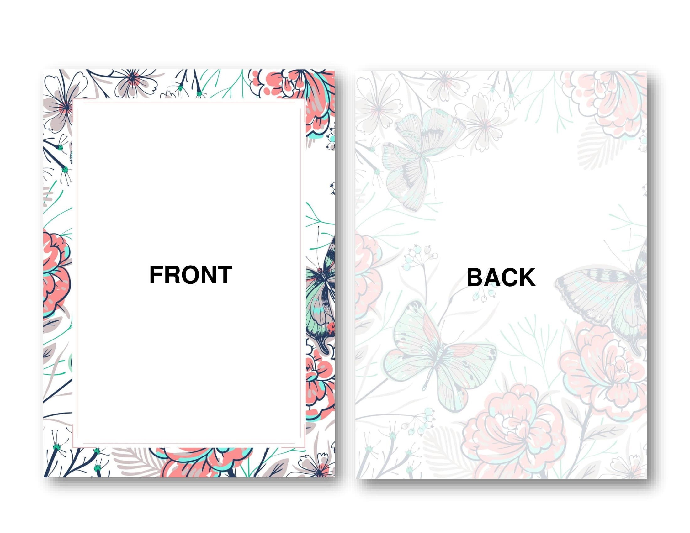 Printable Butterfly Border Stationery Paper and Notecard Set - Etsy España