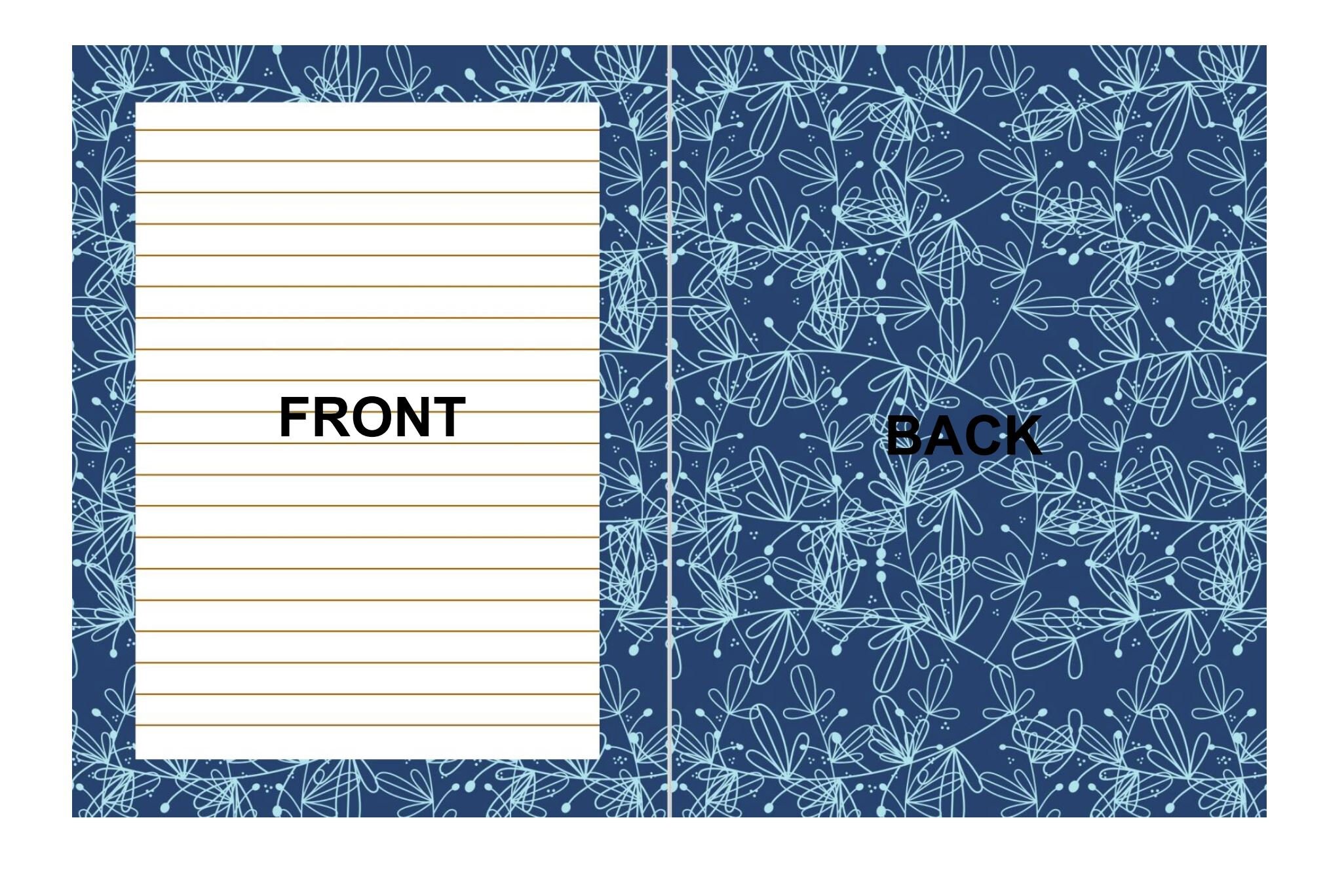 BLUE BOTANICAL BORDER Printable Stationery Set Instant Download Floral ...