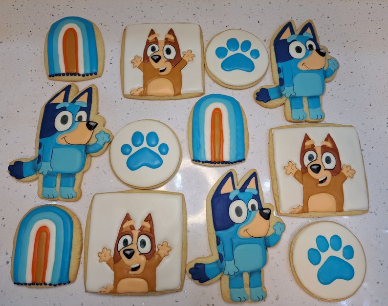 Blue Dog Bluey Bingo Character Cookies - 1 Dozen - Etsy