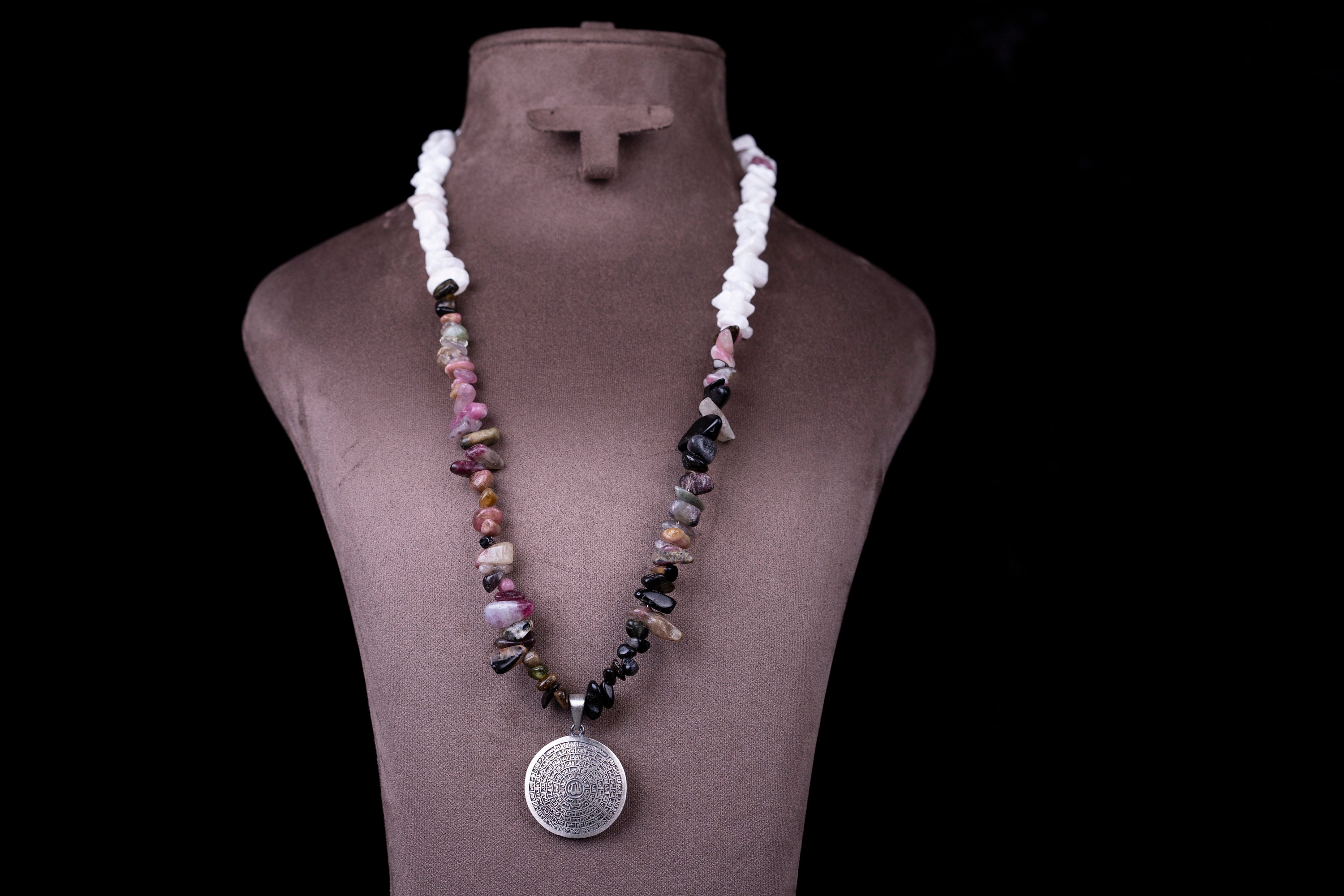 Asma Ul Husna Islamic Silver Gemstone Necklace, for Women, Necklace ...