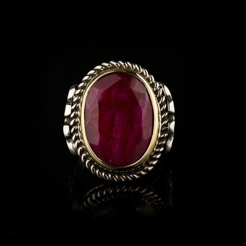 Ruby Root Oval Silver Ring Silver Handmade Jewelry 925 - Etsy