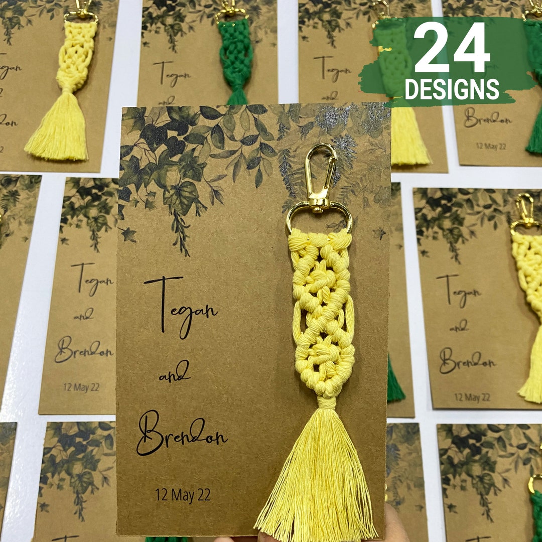 Customisable Macrame Key Chain Favor Unique Gifts for Guests Hand Made ...