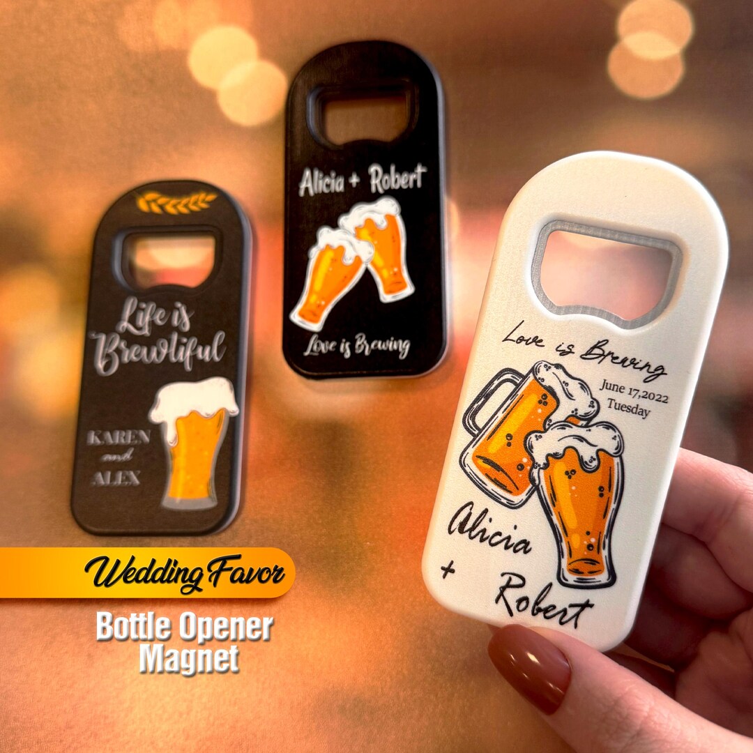 Customizable Wedding Favor Magnet With Gift Pack, Beer Theme, Wedding ...