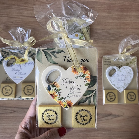 Heart Wedding Souvenirs White & Gold Heart Wedding Favours