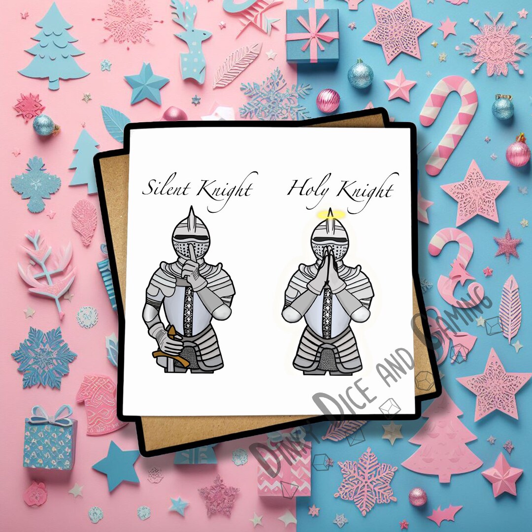 Silent Knight Holy Knight Christmas Card Funny Christmas - Etsy