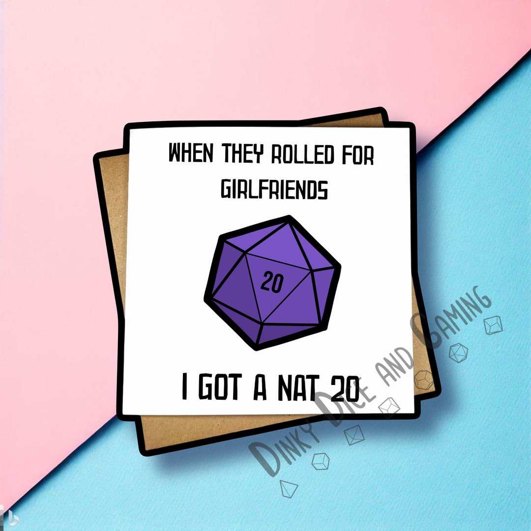 Nat 20 Girlfriend Card, Girlfriend Dnd Card, Dnd Card, Dnd Gift ...