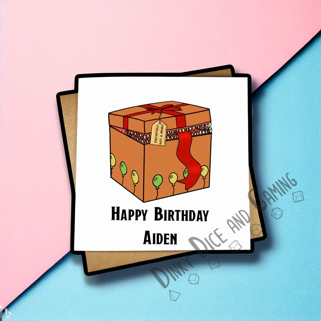 Personalized Mimic Birthday Card Dnd Birthday Card Geek - Etsy UK